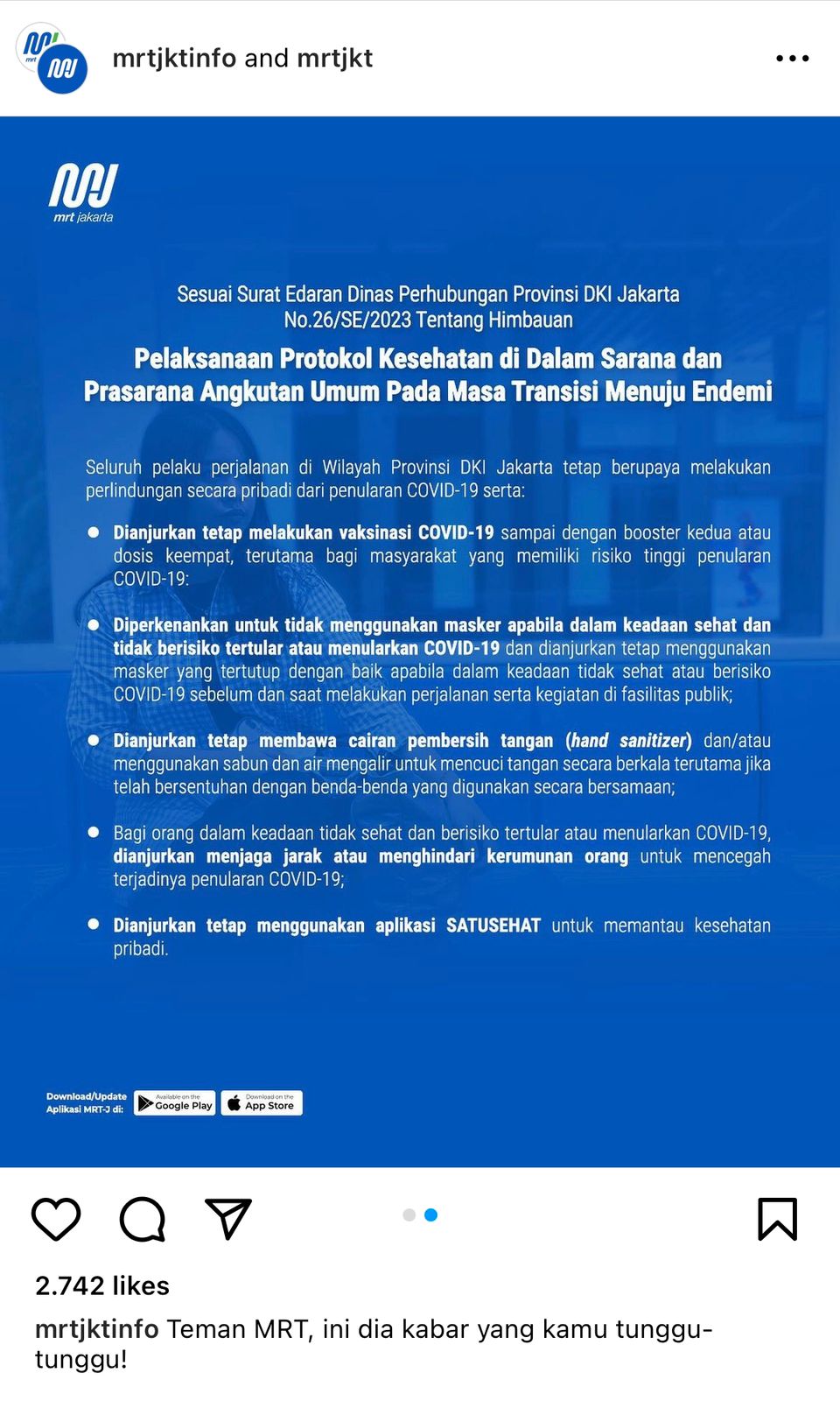 Kabar Baik! Penumpang MRT Kini Boleh Tidak Pakai Masker